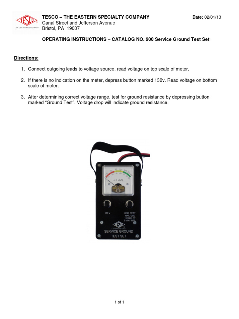 TESCO Catalog No. 900 Ground Test Set Instructions | PDF | Technology ...