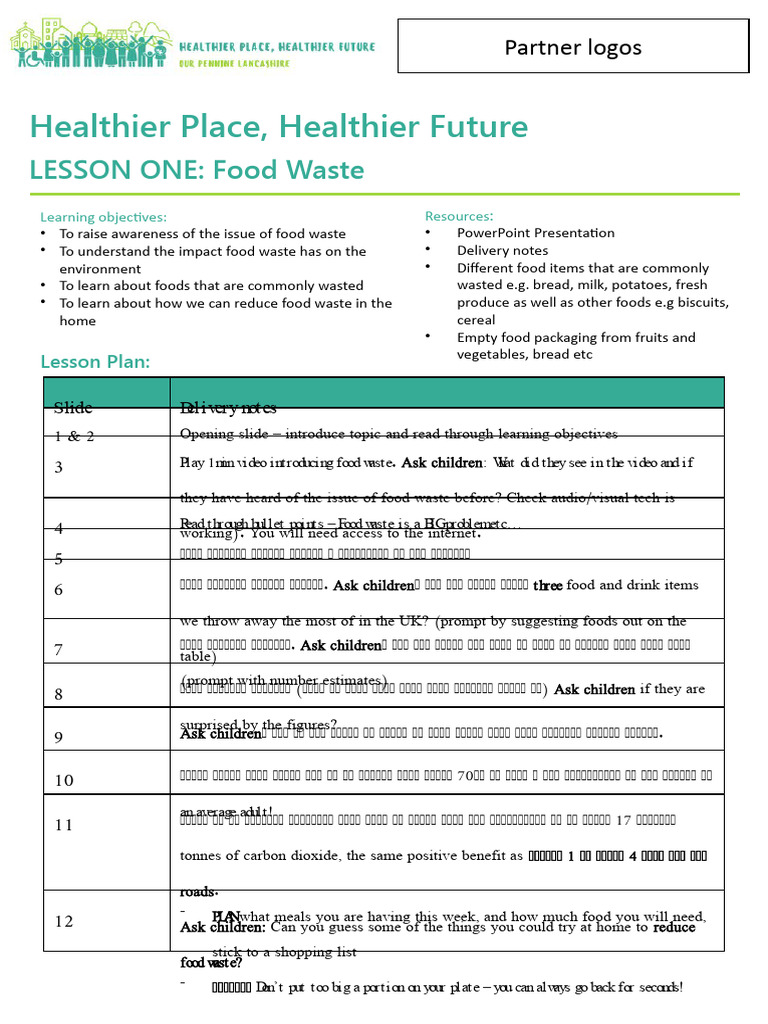 HPHF Food Waste Module Delivery Notes FINAL | PDF | Waste | Foods