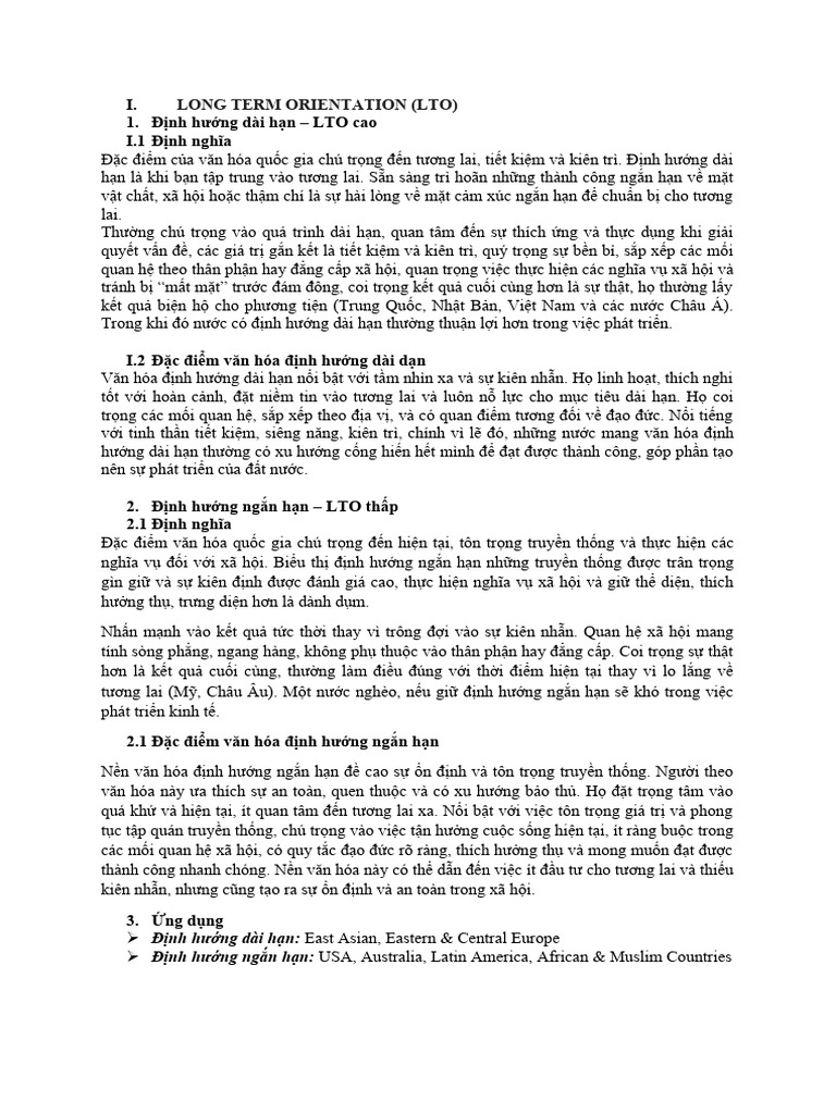 Long Term Orientation | PDF