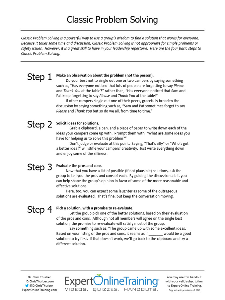 Notes - Classic Problem Solving | PDF