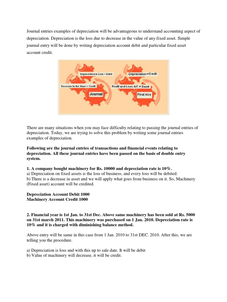 Double Entry Depreciation Notes | PDF | Debits And Credits | Depreciation