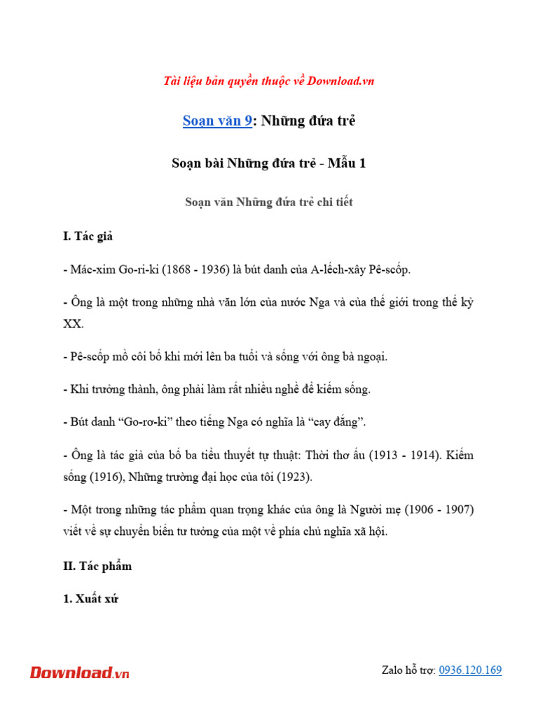 Soan Bai Nhung Dua Tre | PDF
