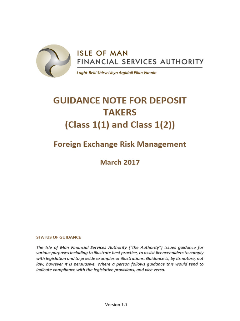 Guidance Note For Deposit Takers (Class 1 (1) and Class 1 (2) ) | PDF ...