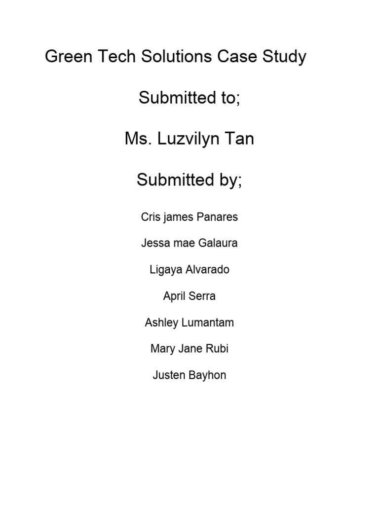 Green Tech Solutions Case Study | PDF | Sustainability | Green Building