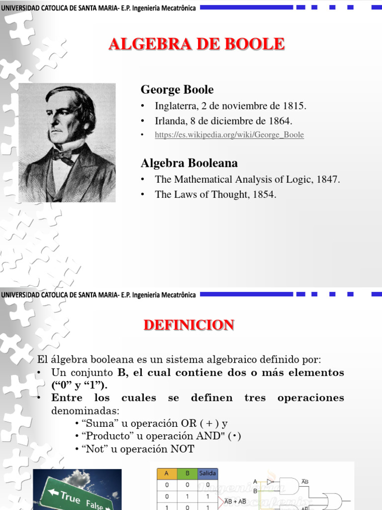 2. Algebra de Boole y Puertas Logicas | PDF | Puerta lógica | Álgebra de Boole