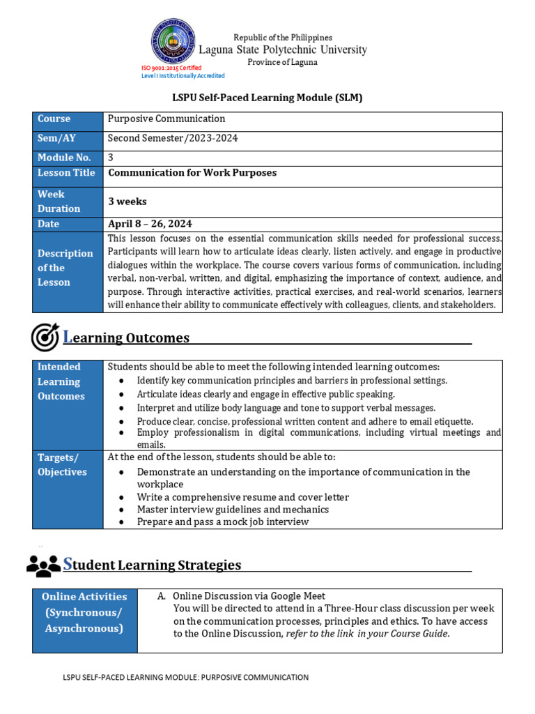 GEC 105 Purposive Communication Module 3 | Download Free PDF | Résumé ...
