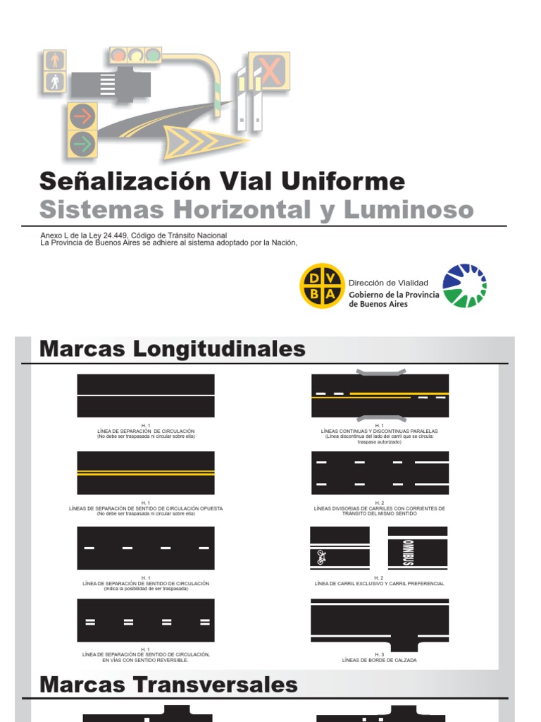 Señales Horizontales | PDF | Semáforo | Ingeniería de Transporte
