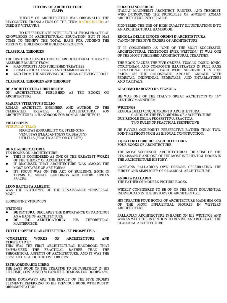 THEORY OF ARCHITECTURE | PDF | Wound | Rain