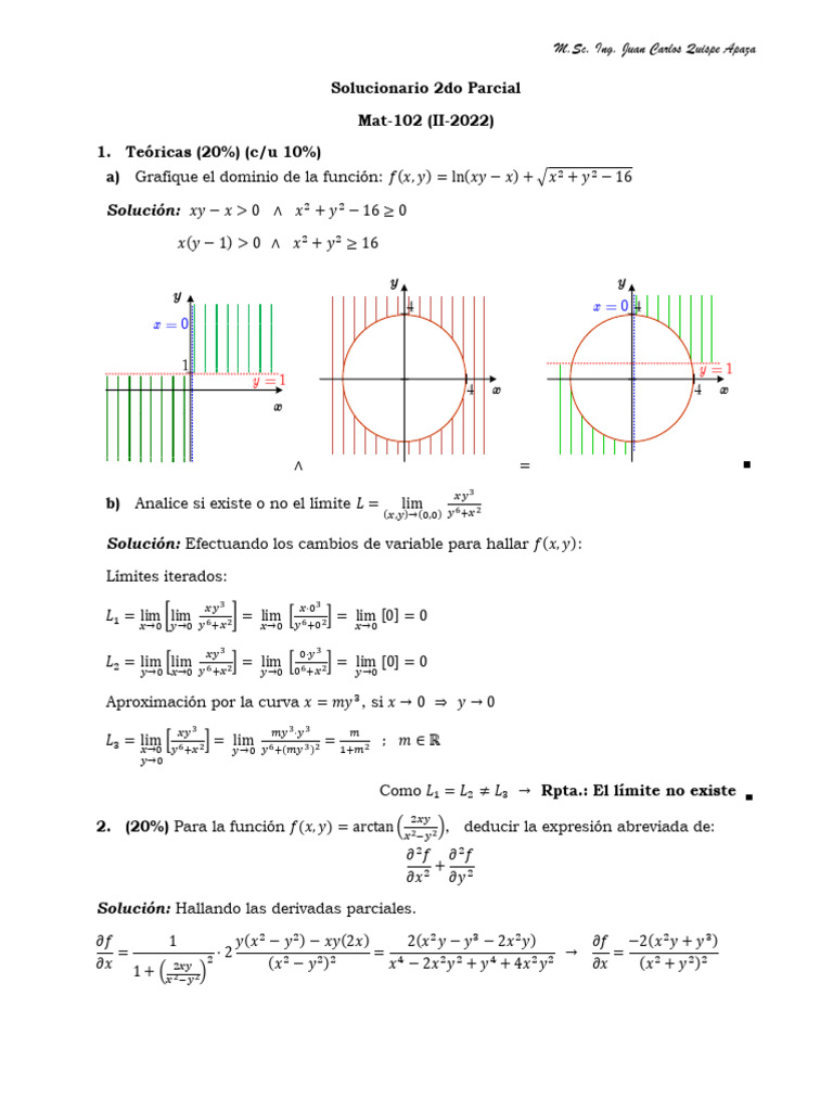 2P Solucionario Segundo Parcial Mat-102 | PDF | Conceptos matemáticos | Análisis matemático