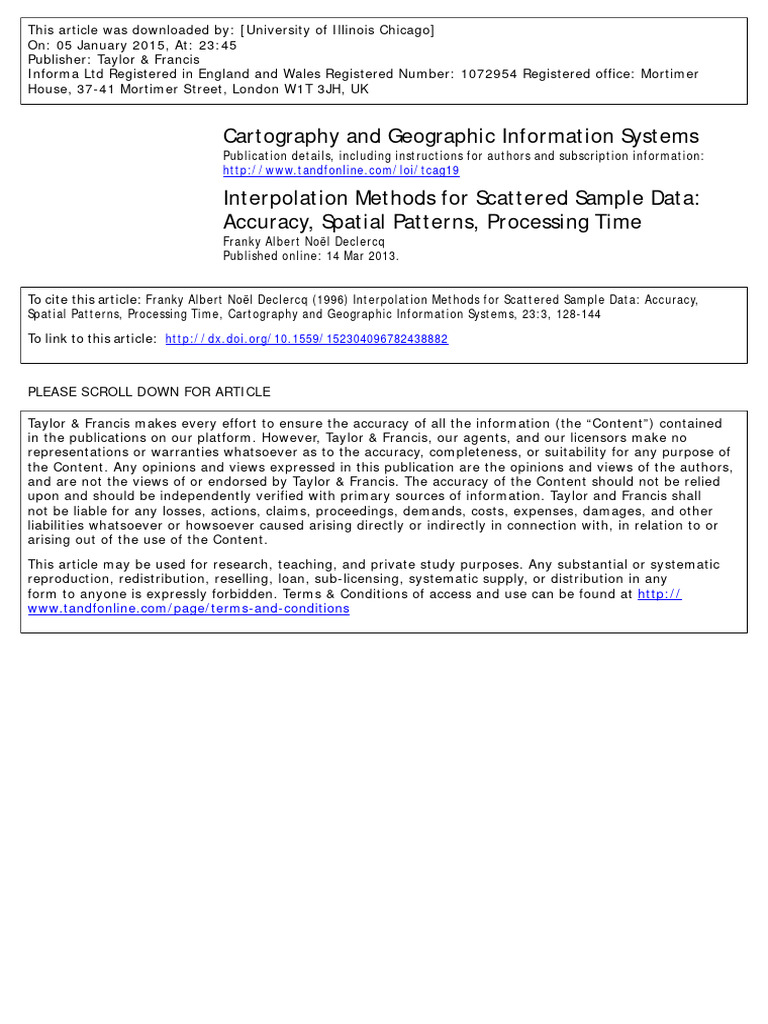 Interpolation Methods For Scattered Sample Data - Accuracy, Spatial ...