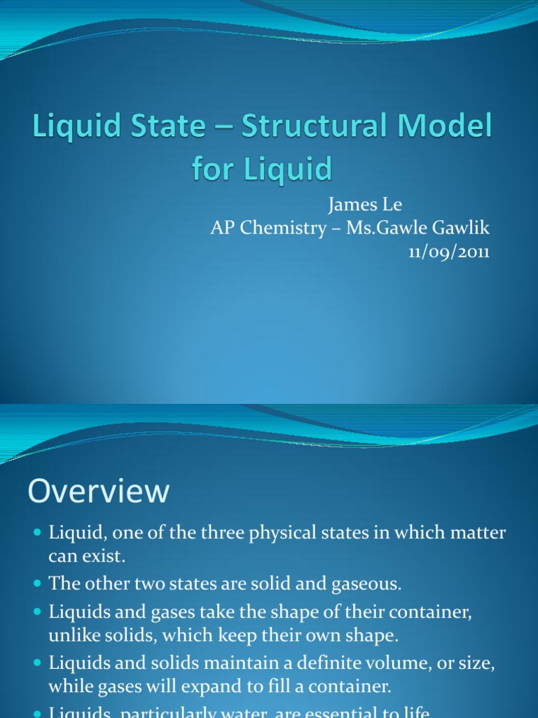 Liquid State - Structural Model For Liquid | PDF | Intermolecular Force ...
