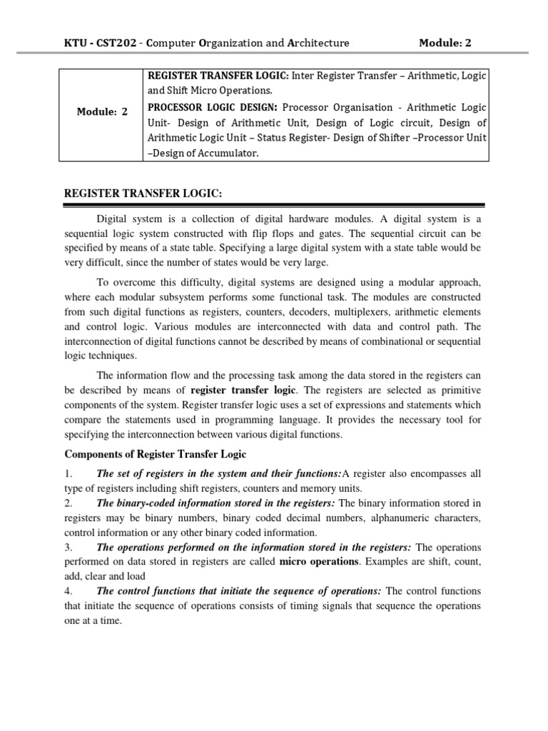 COA Mod 2 | PDF | Central Processing Unit | Digital Electronics