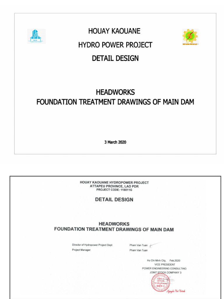 TS 056 - Headworks Foundation Treatment Drawing of Main Dam - DWG | PDF ...