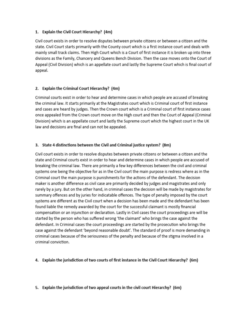 Civil & Criminal Court Hierarchy | PDF | Appeal | Criminal Procedure