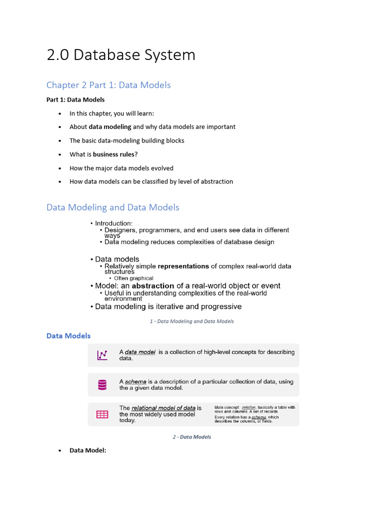 2.0 Database System | PDF | Data Model | Conceptual Model