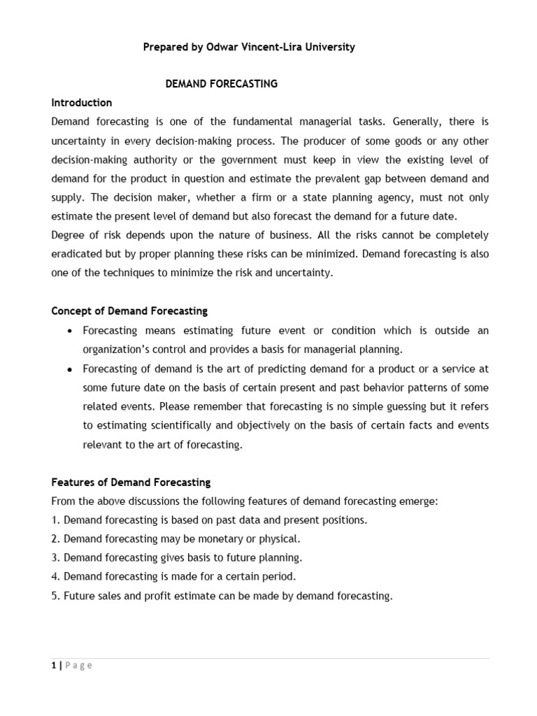 DEMAND FORECASTING 2024 | PDF | Forecasting | Regression Analysis