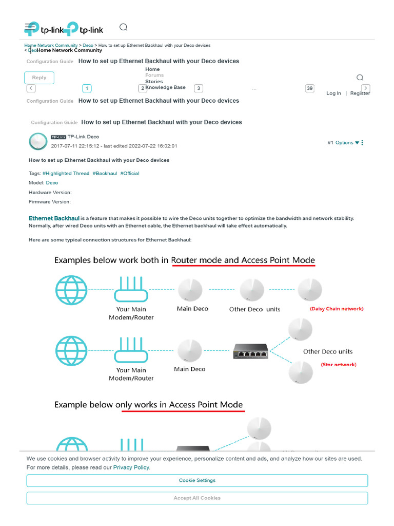 Setting Up Ethernet Backhaul for Deco | PDF | Network Switch | Wi Fi