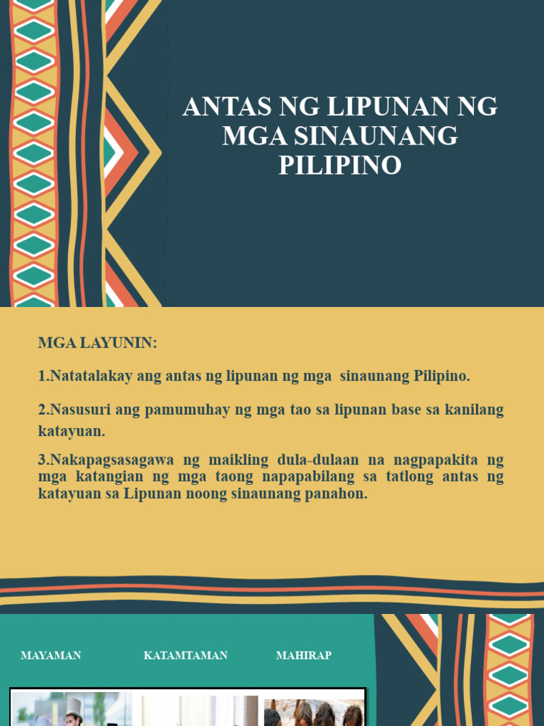 Antas NG Lipunan NG Mga Sinaunang Pilipino | PDF