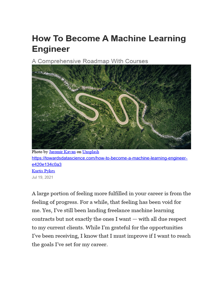 How To Become A Machine Learning Engineer | PDF | Computer Programming | Machine Learning