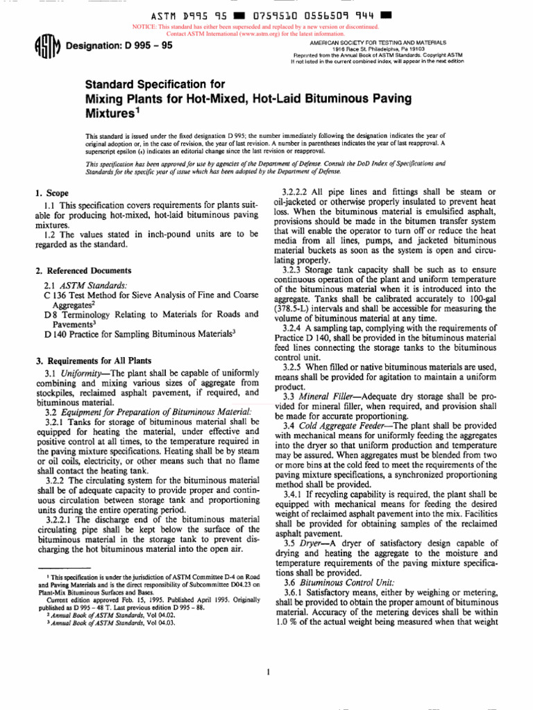 ASTM-D995-95 | PDF | Weighing Scale | Road Surface