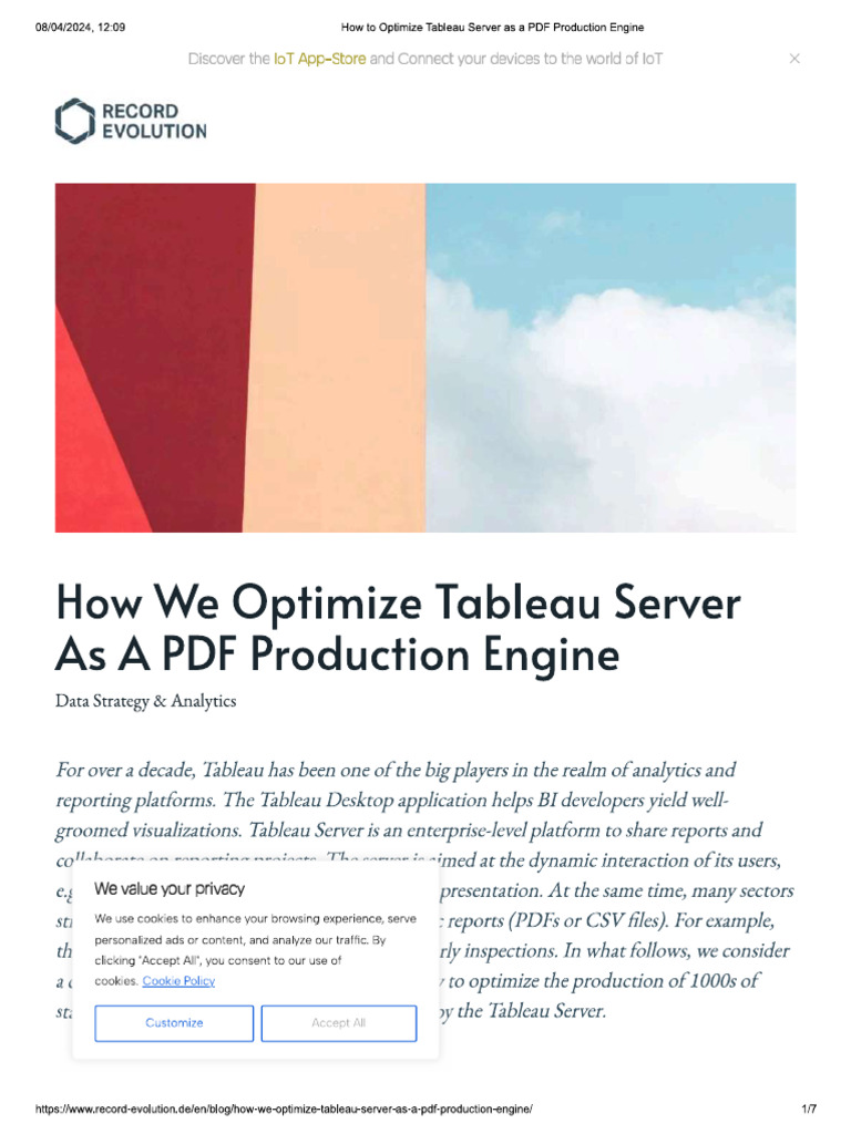 How We Optimize Tableau Server As A PDF Production Engine | PDF