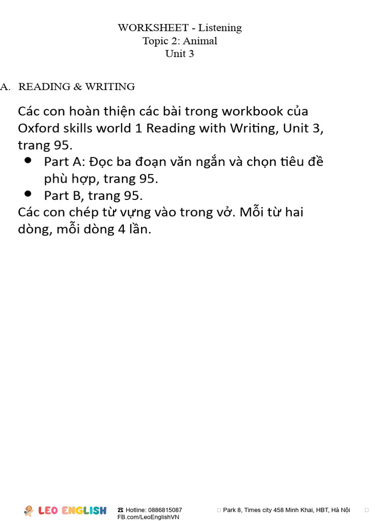 WS - Pre-Starters - WORKSHEET - Topic 2. Unit 3 | PDF