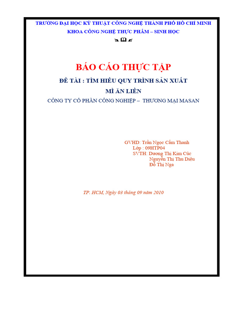 (123doc) Bao Cao Thuc Tap Cong Nghe Thuc Pham Tim Hieu Quy Trinh San Xuat Mi An Lien Cong Ty Co ...