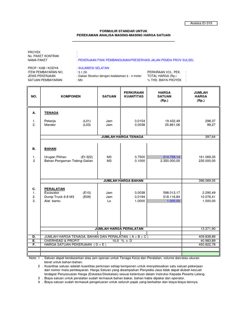 3.1. (5) - Galian Struktur Dengan Kedalaman 2 - 4 Meter | PDF