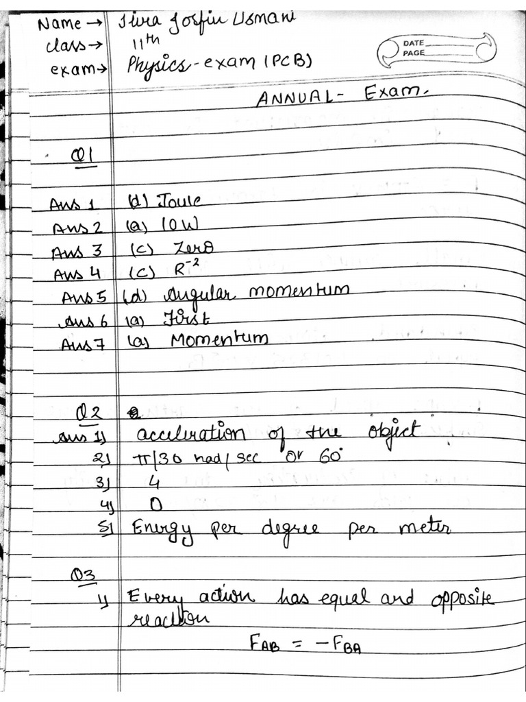 Ani PCB Physics Exam | PDF