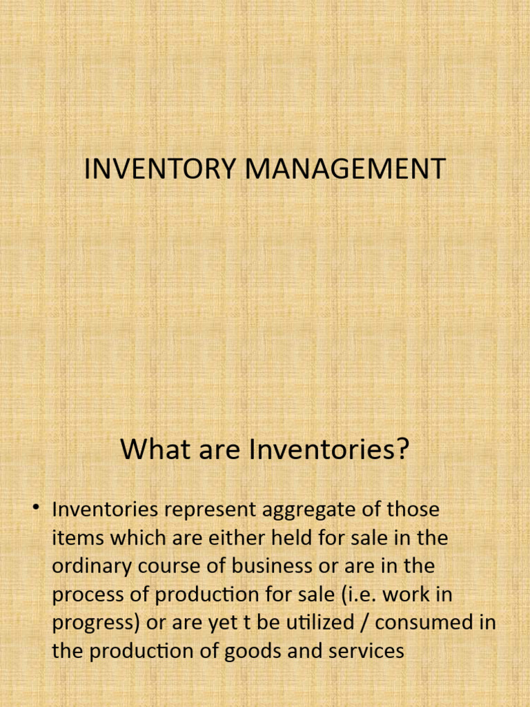 Inventory Management | PDF | Inventory | Demand