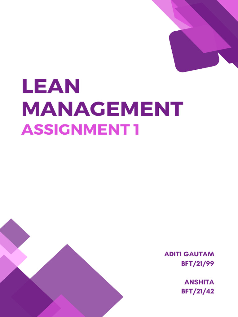 Lean Management: Assignment 1 | Download Free PDF | Quality Management | Toyota