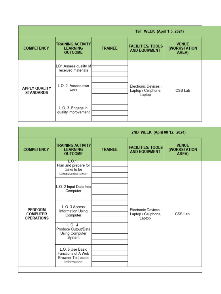 CSS-TRAINING-PLAN--2023-2024 | PDF | Computer Network | Laptop