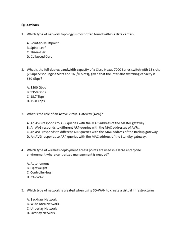 CCNP ENCOR 350-401 Exam Questions | PDF | Computing | Computer Science