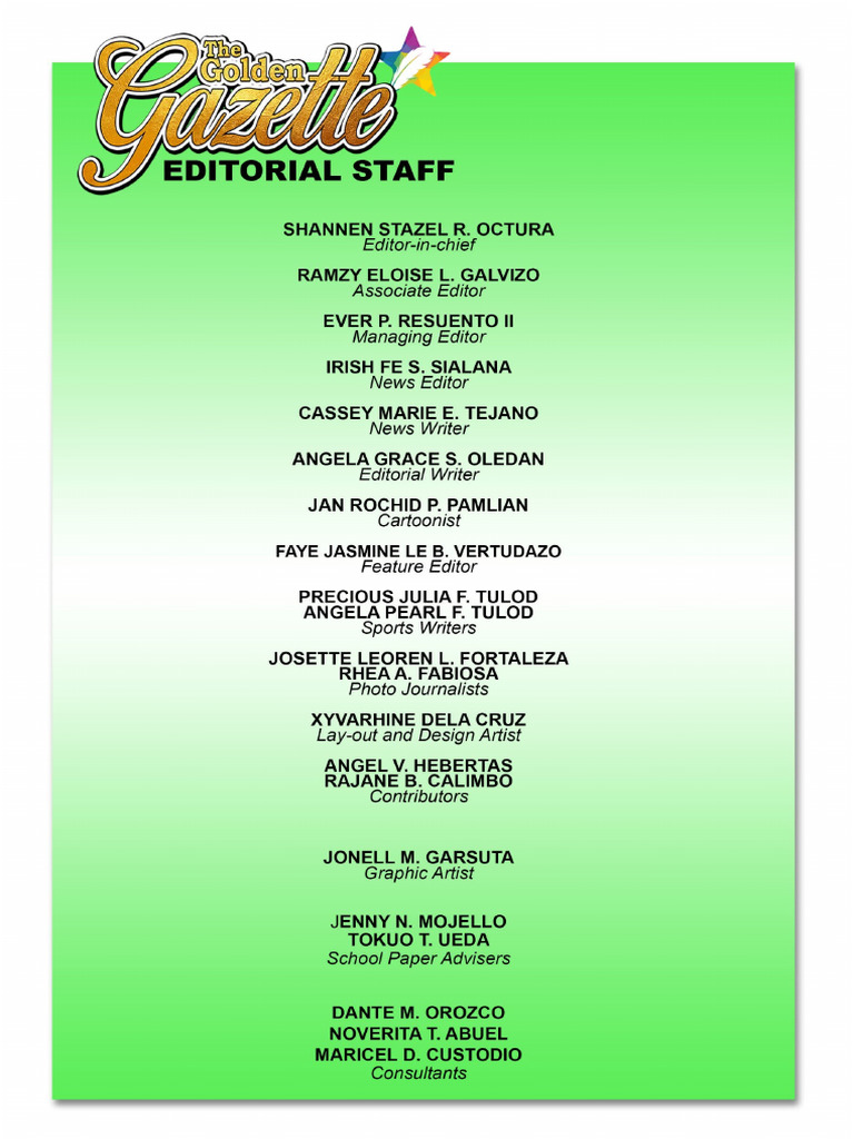 Gg Editorial Staff Pdf