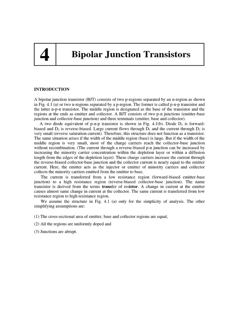 Part IV BJT | PDF | Bipolar Junction Transistor | P–N Junction