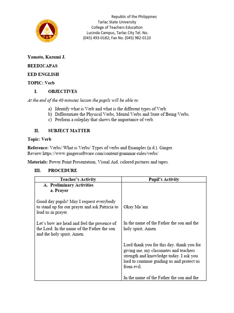 DLP Verbs | Download Free PDF | Verb | Object (Grammar)