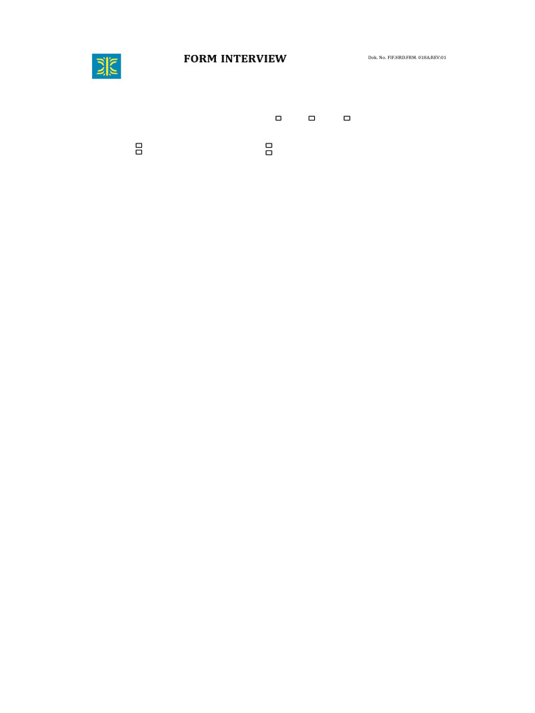 Form Interview Karyawan Formosa | PDF