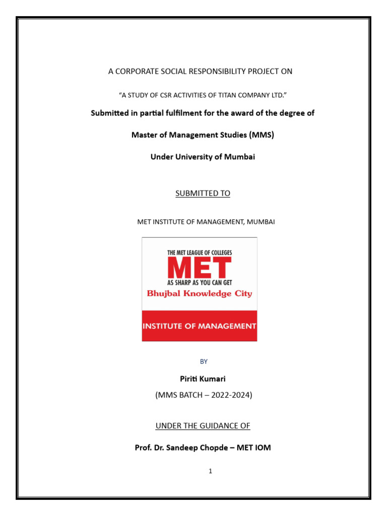 CSR Titan | PDF | Corporate Social Responsibility | Brand