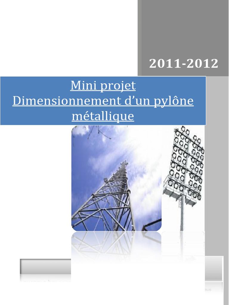 Dimensionnement d'un pylône métallique | PDF | Béton armé | Acier