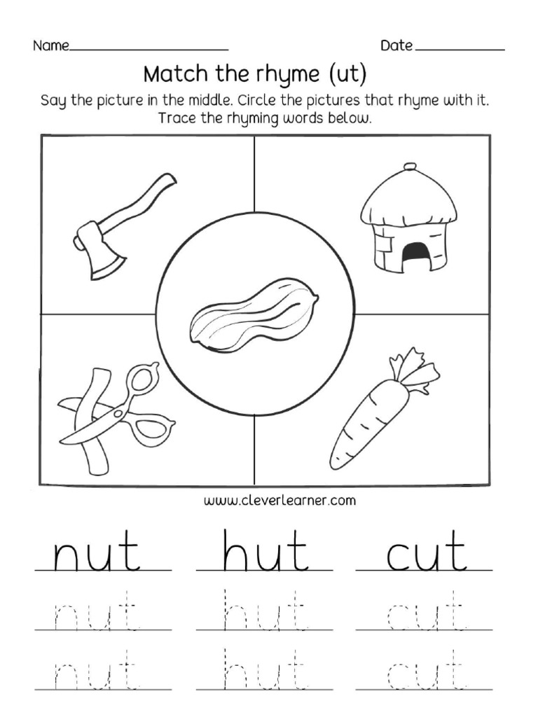 Trace The Rhymimg Words Nut | PDF