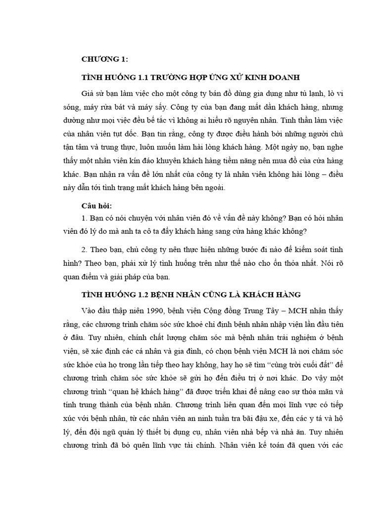 Bai Tap Tinh Huong | PDF