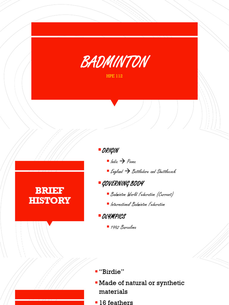 BADMINTON | PDF | Olympic Sports | Summer Olympic Sports