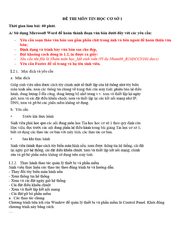 Đề thi phối hợp - N23 - 1 | PDF