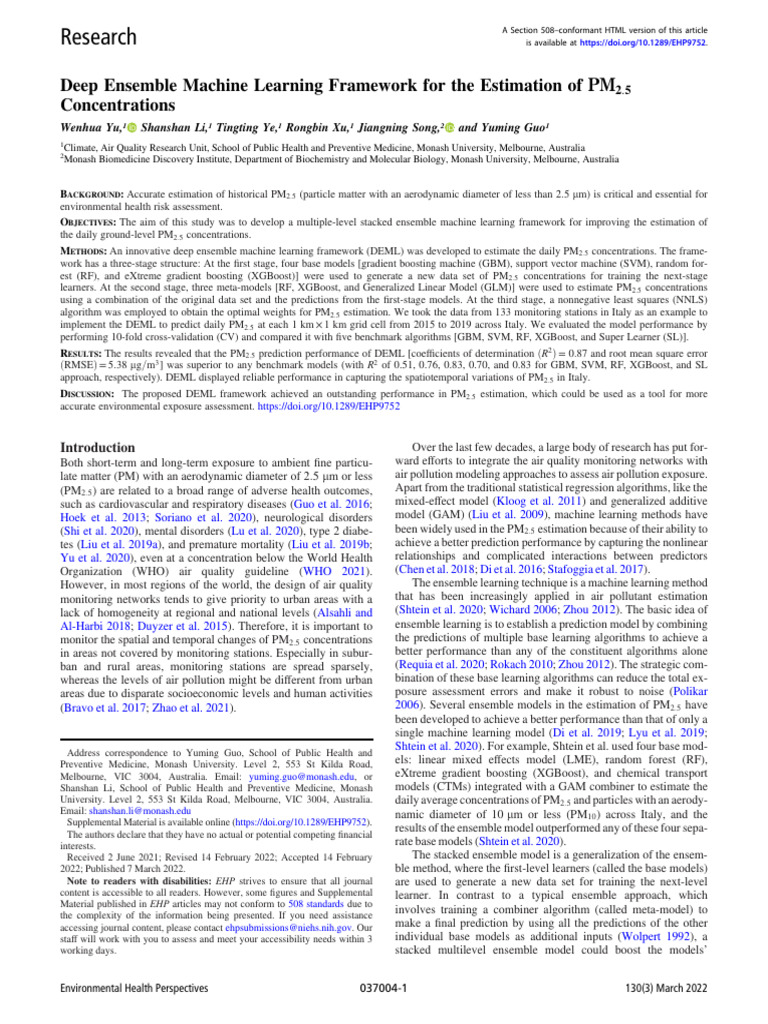 EHP9752 | PDF | Machine Learning | Cross Validation (Statistics)