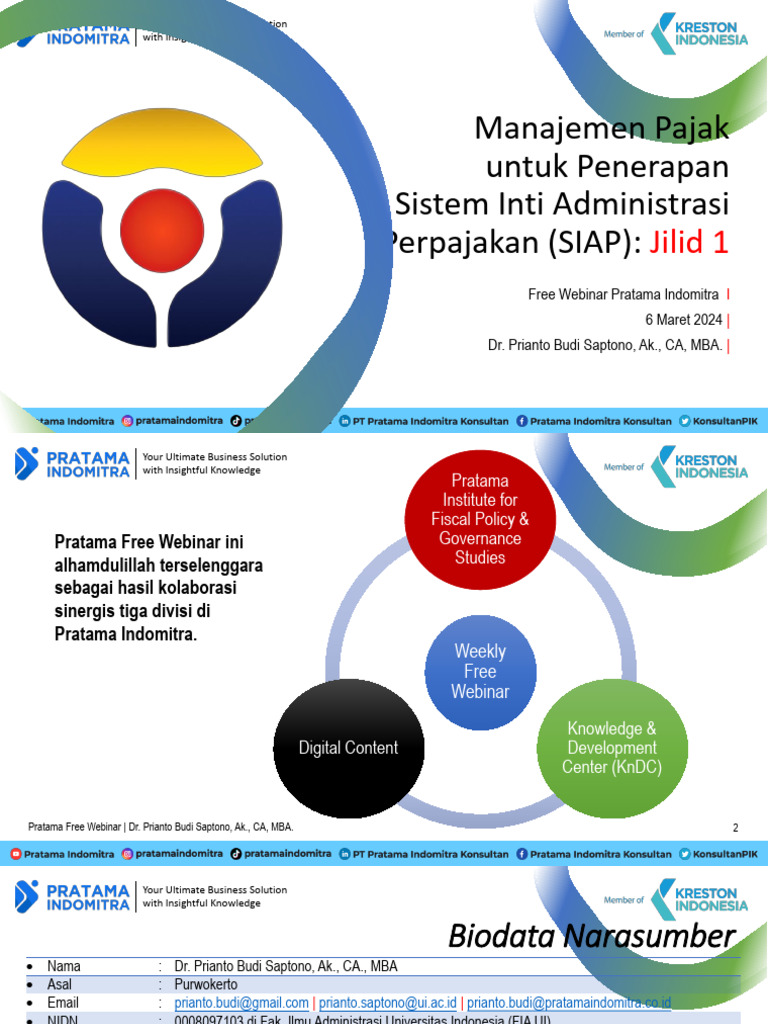 Webinar Manajemen Pajak oleh Prianto Budi Saptono | PDF
