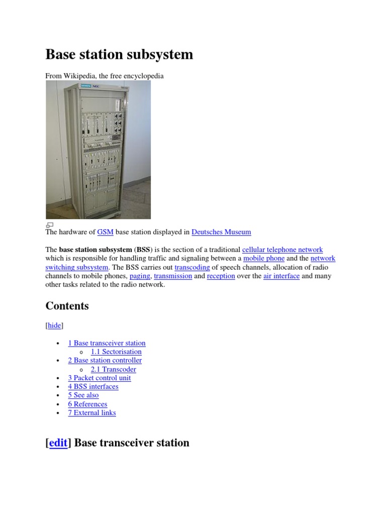 Base Station Subsystem | PDF | Telecommunications Infrastructure ...