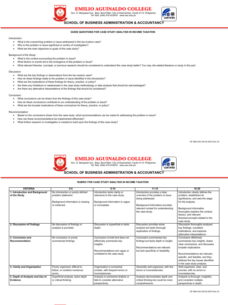 Case Study Guide Questions and Rubrics | PDF | Methodology | Policy