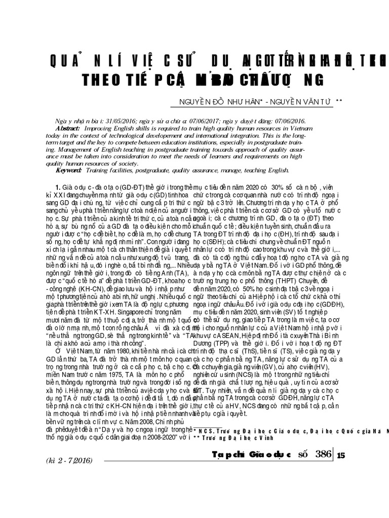 5quan Li Viec Su Dung Tieng Anh Trong Dao Tao Trinh Do Thac Si Theo Tiep Can Dam Bao Chat Luong ...