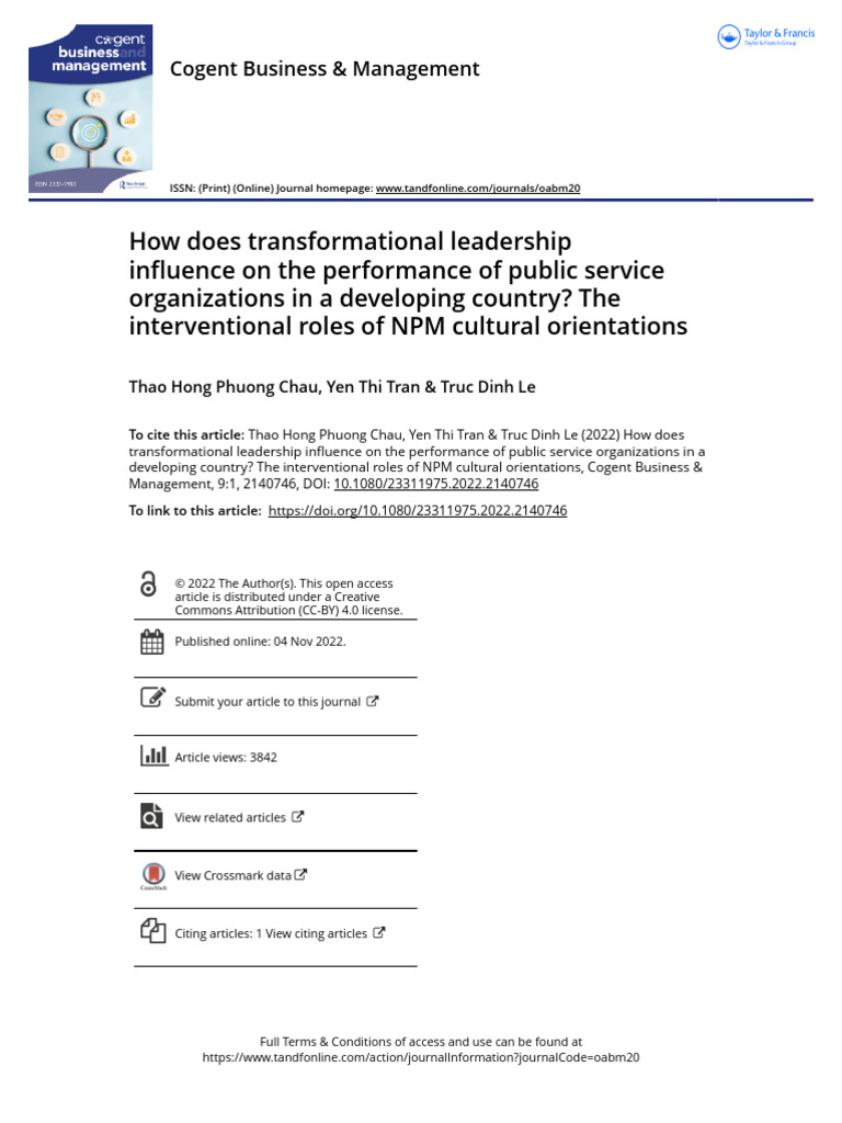 How Does Transformational Leadership Influence On The Performance of ...