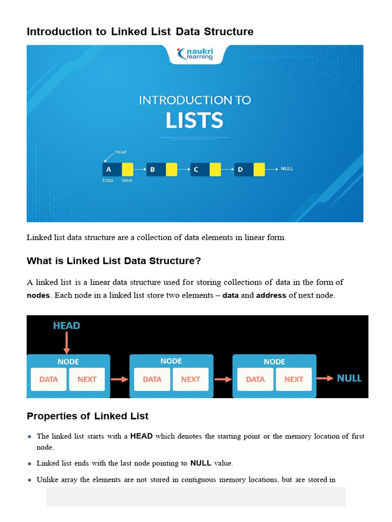 Ds-Intro Linked List | PDF | Pointer (Computer Programming) | Computer Data Ds-Intro Linked List | PDF | Pointer (Computer Programming) | Computer Data